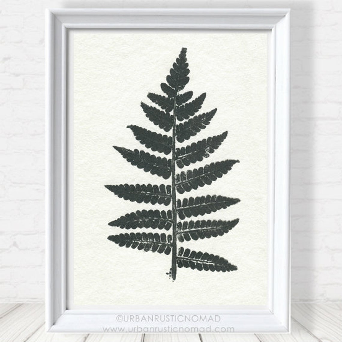 Leaf Frond Print, Black White, Digital Print of Lino on Paper, Tree ...