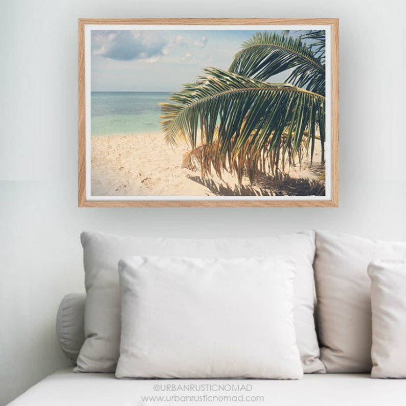 Palm Trees & Beach, Tropical Decor, Wall Art, Digital Instant Download ...
