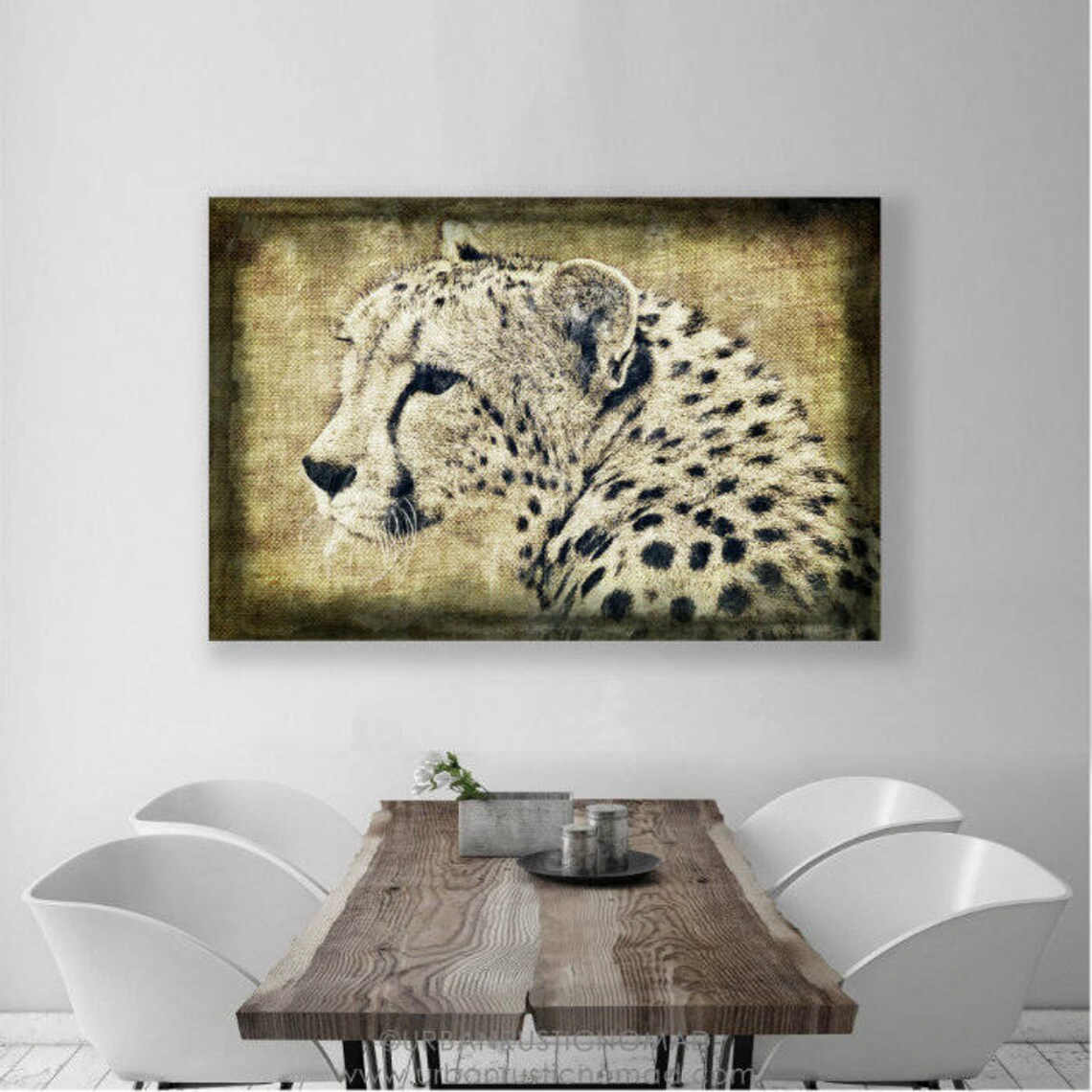 African Cheetah Weathered Sepia Digital Print. Wall Art. | Etsy
