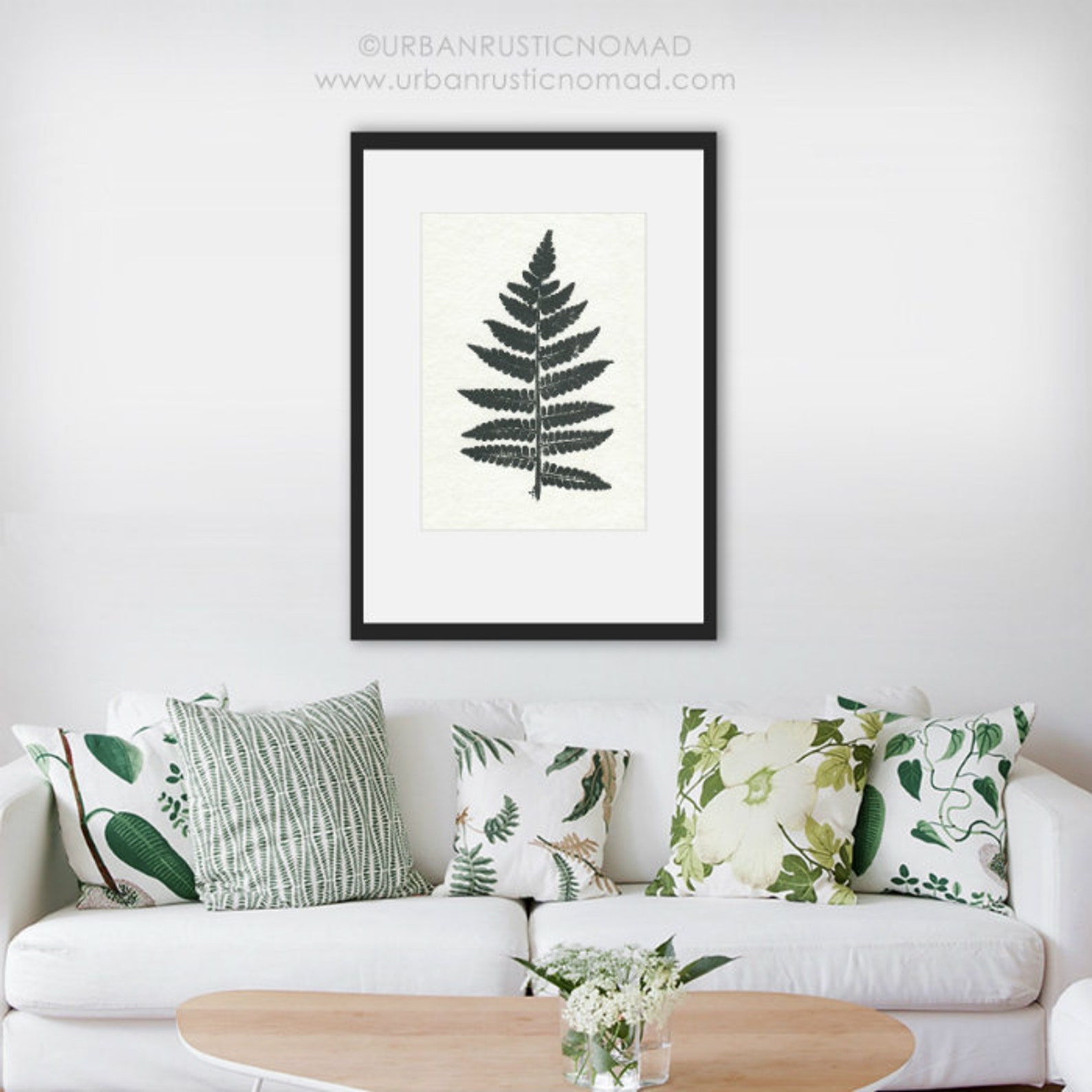 Leaf Frond Print, Black White, Digital Print of Lino on Paper, Tree ...