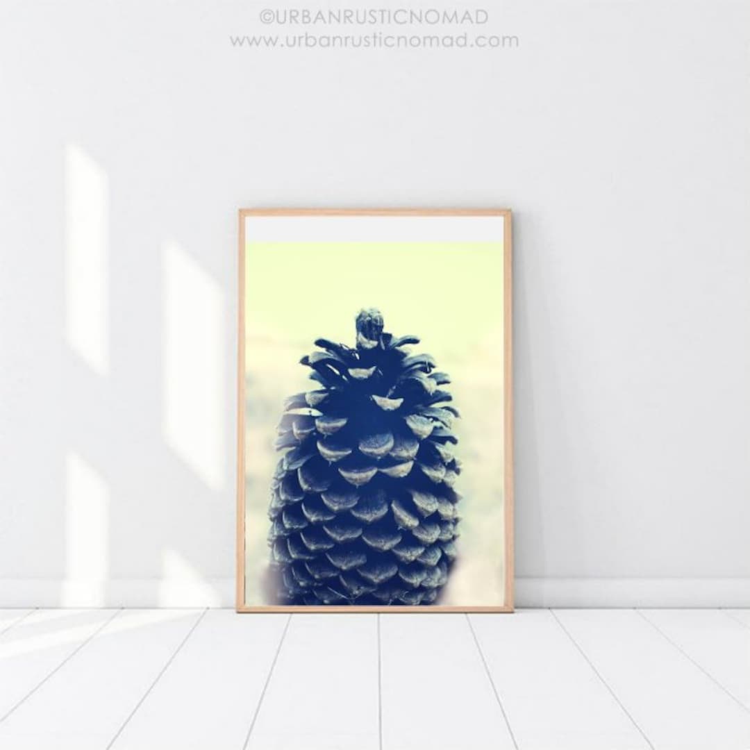 Pine Cone, Indigo Denim Blue, Wall Art, Nordic Print, Poster ...