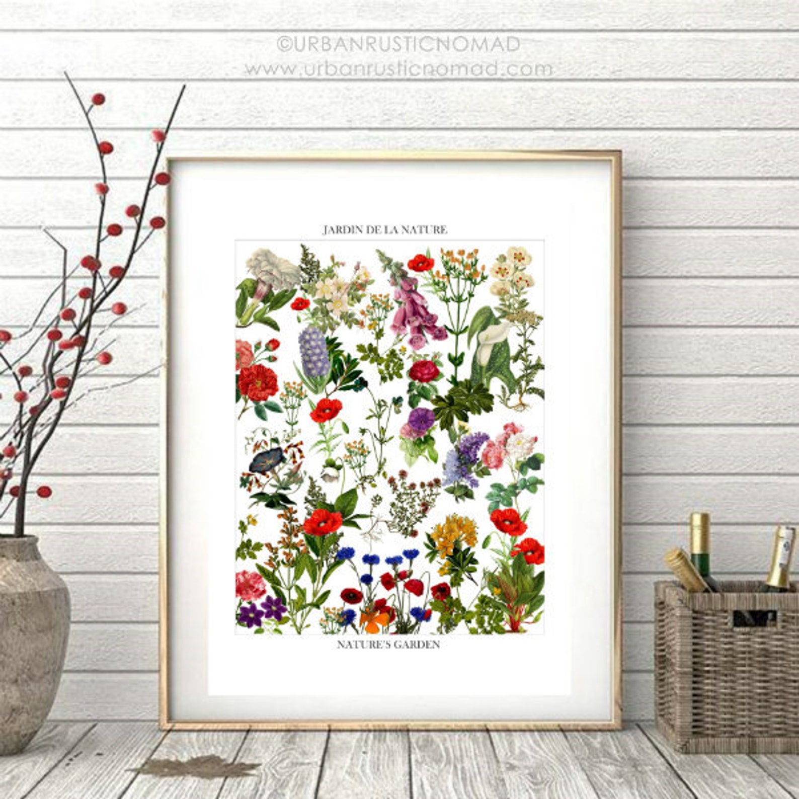 Vintage Flowers Print Floral Print Wildflowers Botanical - Etsy