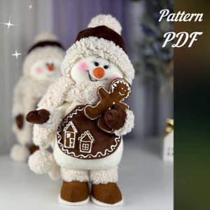 Pattern Pdf for Gingerbread Snowman, сhristmas Decor, DIY Handmade ...