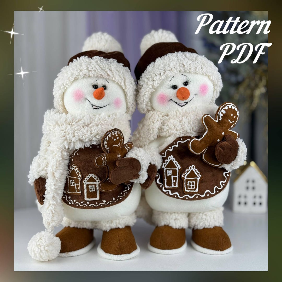 Pattern Pdf for Gingerbread Snowman, сhristmas Decor, DIY Handmade ...