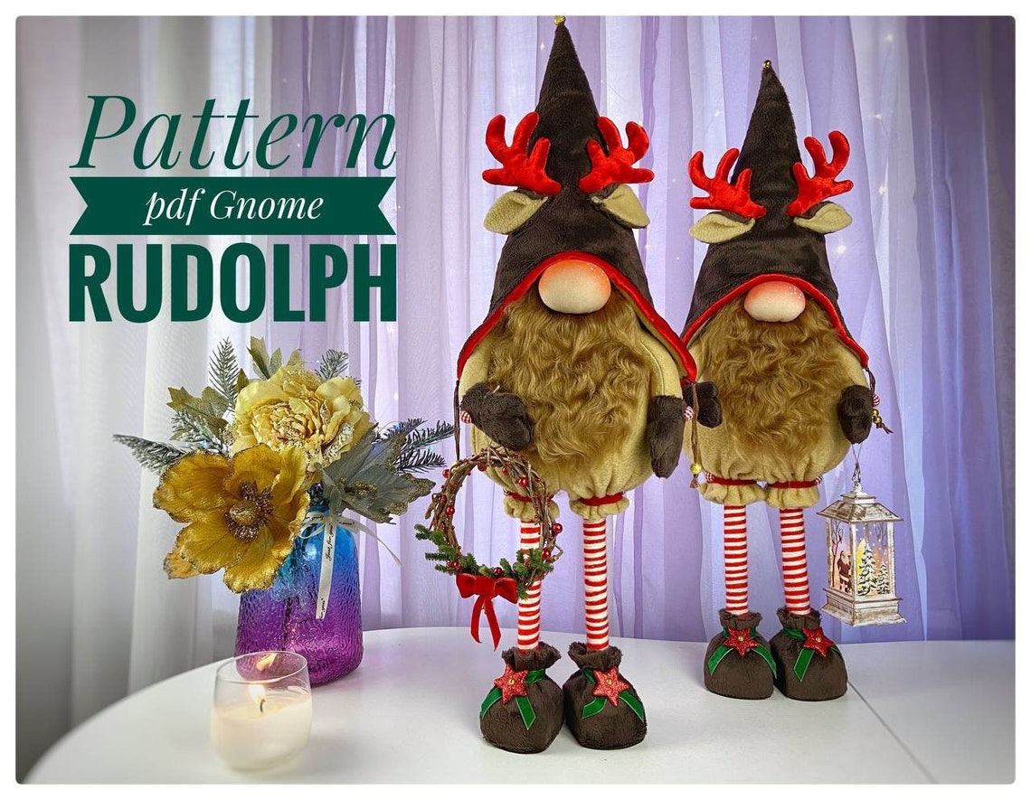 Pattern Pdf Gnome Santa's Clause Indeer Rudolph Christmas Reindeer ...