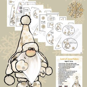 Pattern Pdf Scandinavian Gnome Lord of Snowflakes, Winter Decor ...