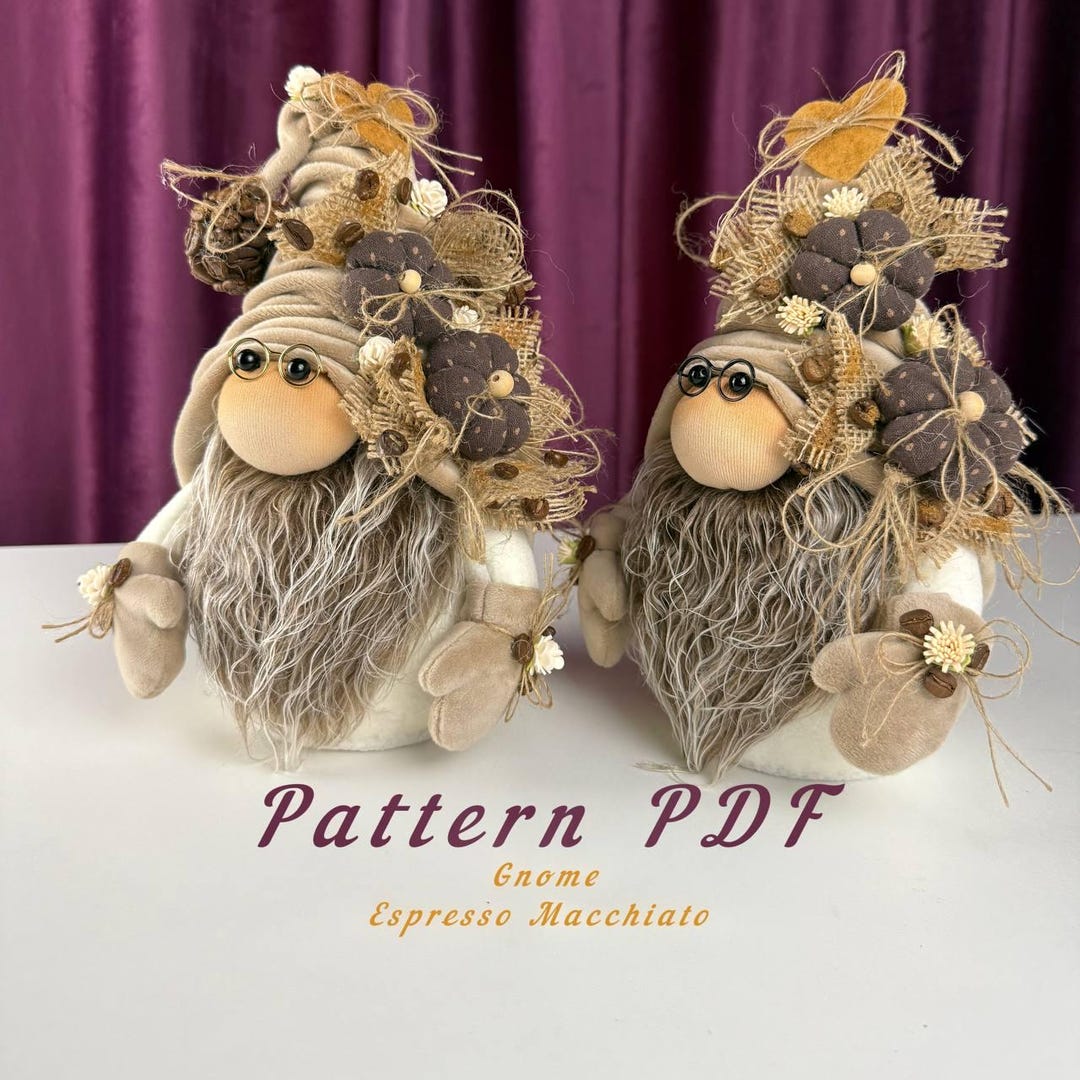 Scandinavian Coffee Gnome PDF Pattern: Espresso Macchiato Kitchen Decor ...