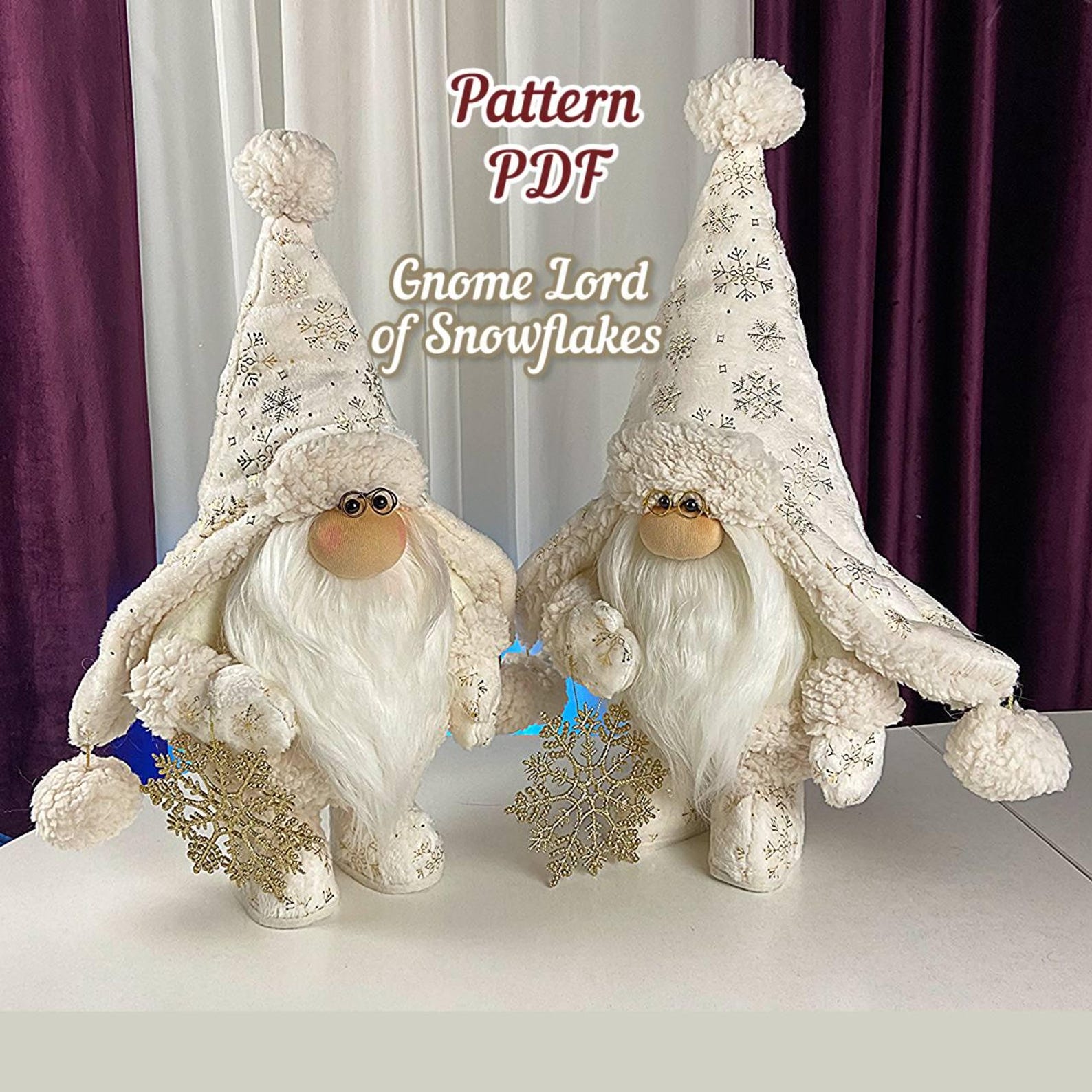 Pattern Pdf Scandinavian Gnome Lord of Snowflakes, Winter Decor ...
