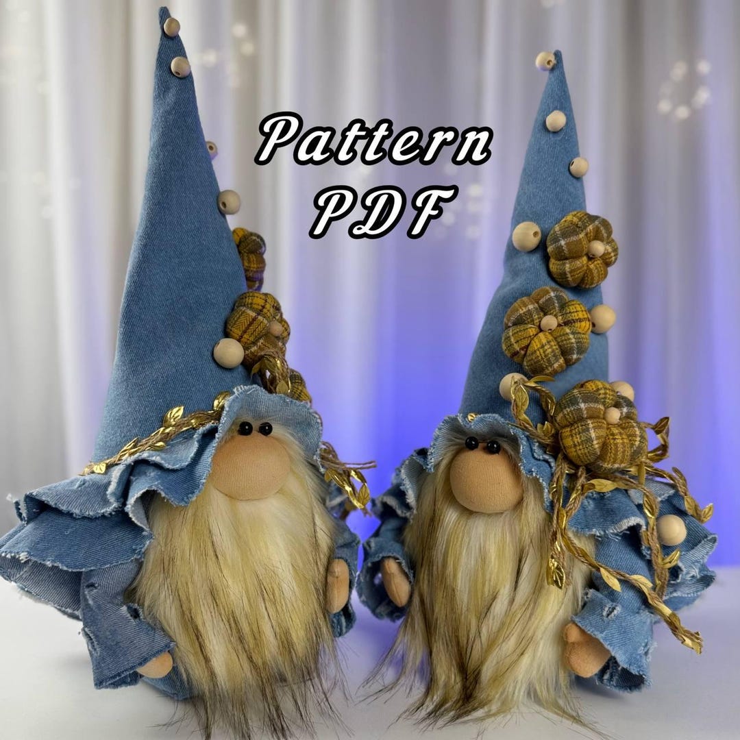 Pattern Pdf Scandinavian Denim Gnome, House Home Decor, DIY Handmade ...