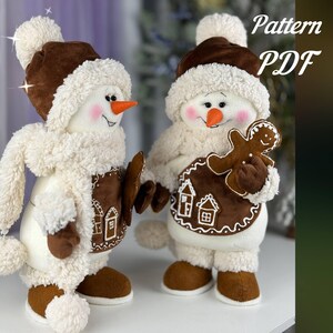 Pattern Pdf for Gingerbread Snowman, сhristmas Decor, DIY Handmade ...