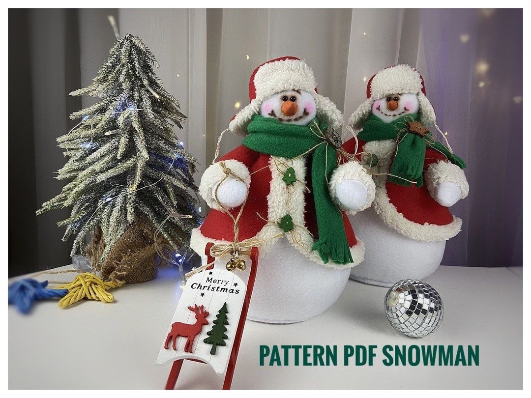 Pattern Pdf Snowman Christmas New Year, Snowman in Coat, Snowman in a ...