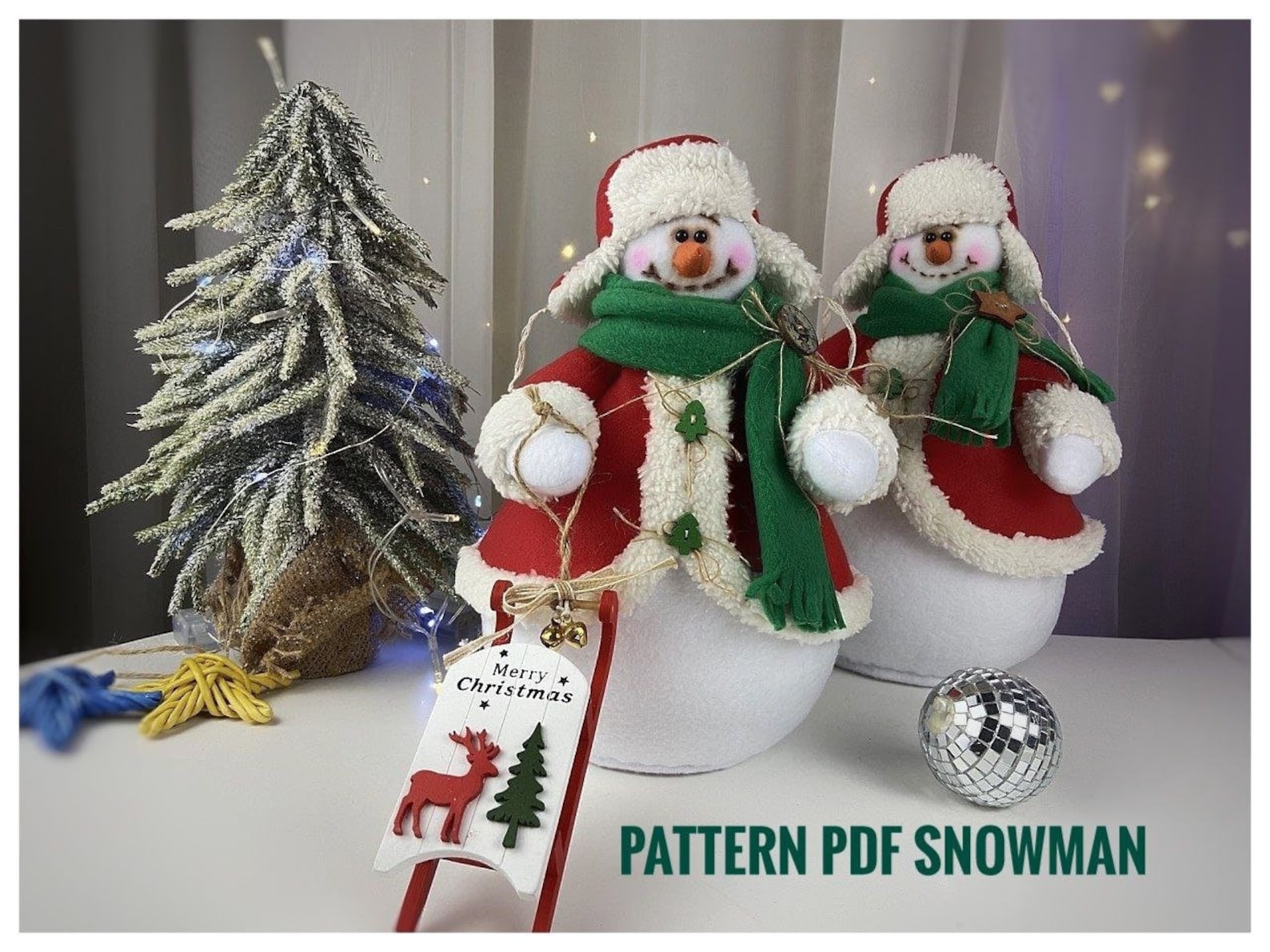 Pattern Pdf Snowman Christmas New Year DIY Handmade - Etsy