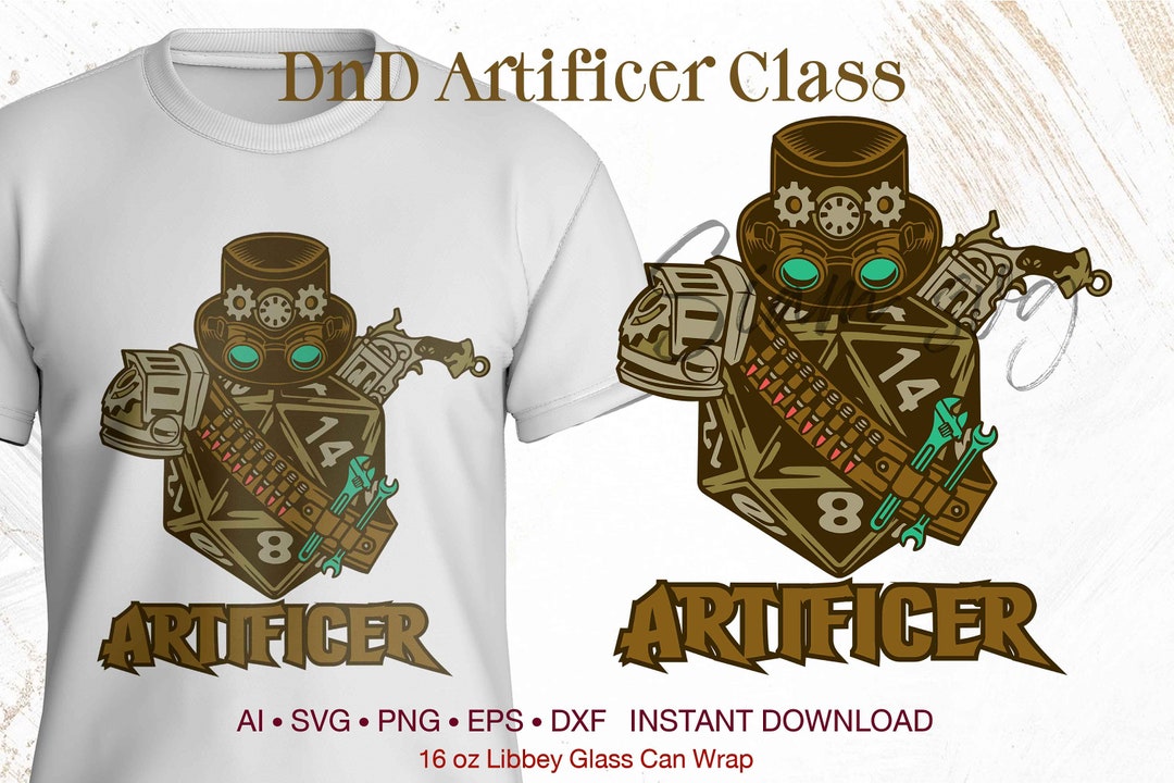 Dnd Artificer Class Emblem SVG PNG, RPG Dice Gaming Design for Gamer ...
