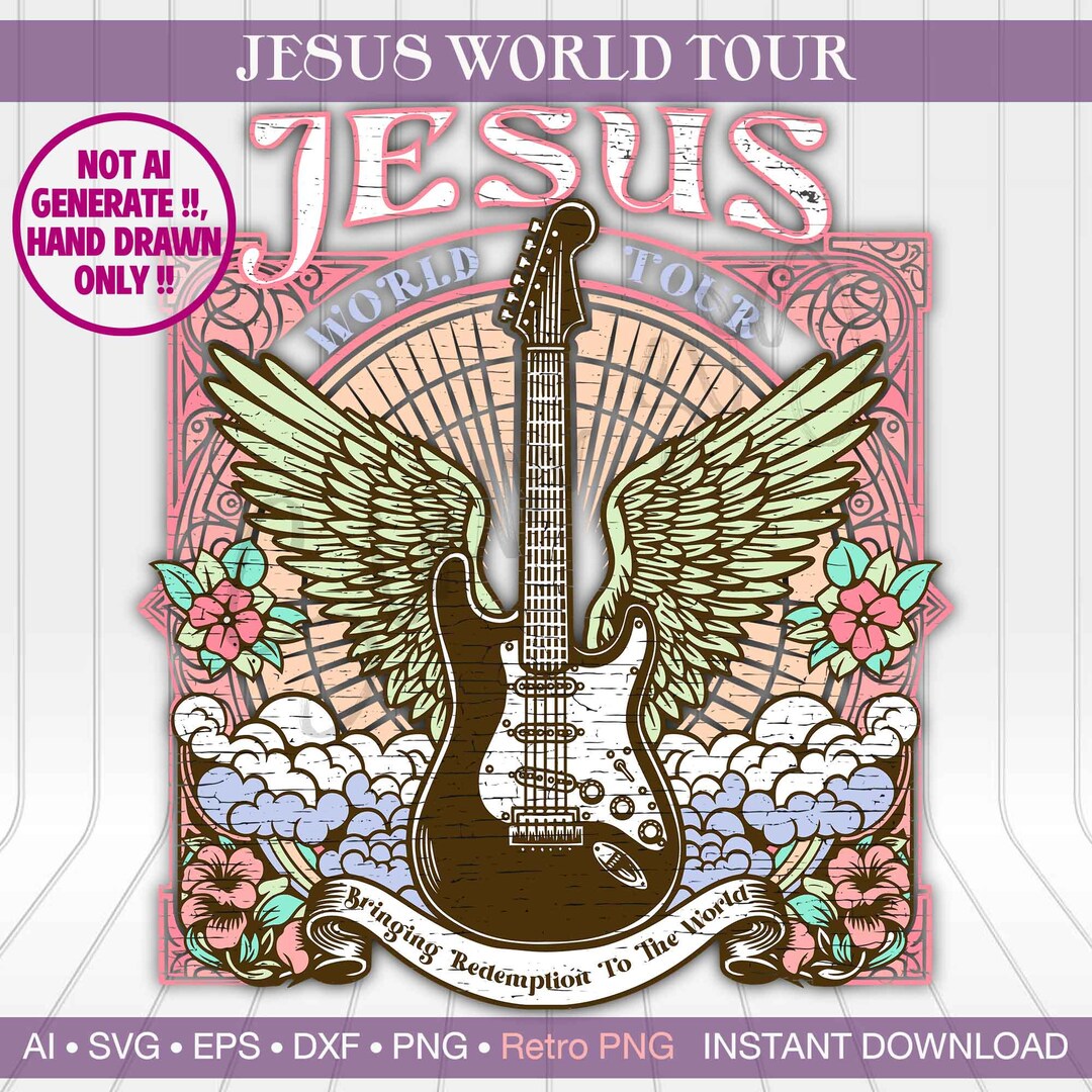 Jesus World Tour Svg 2png Dxf Ai Eps ∞ Sublimation Design ∞ Religious ...