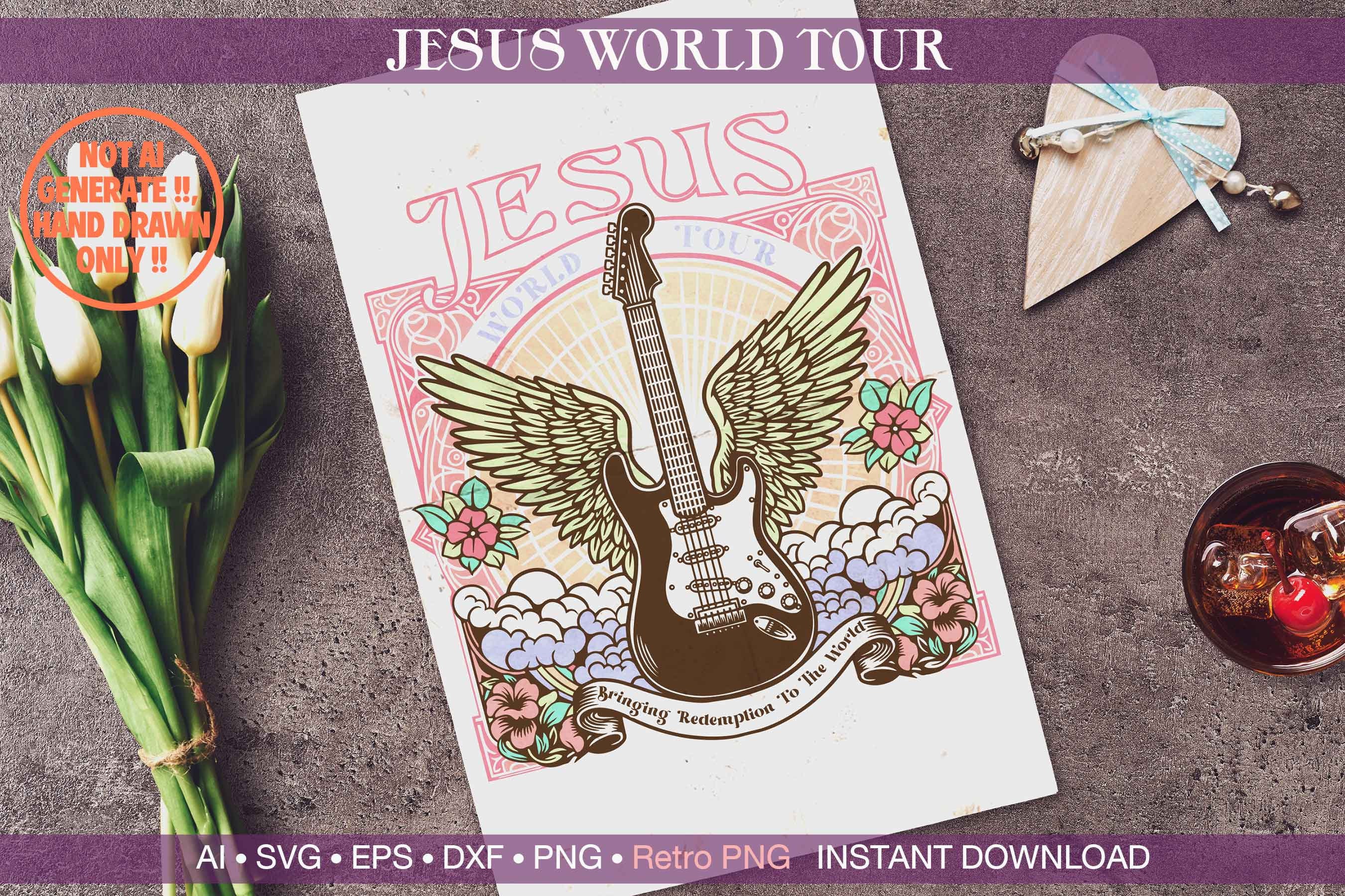 Jesus World Tour Svg 2png Dxf Ai Eps Sublimation Design Religious Svg ...