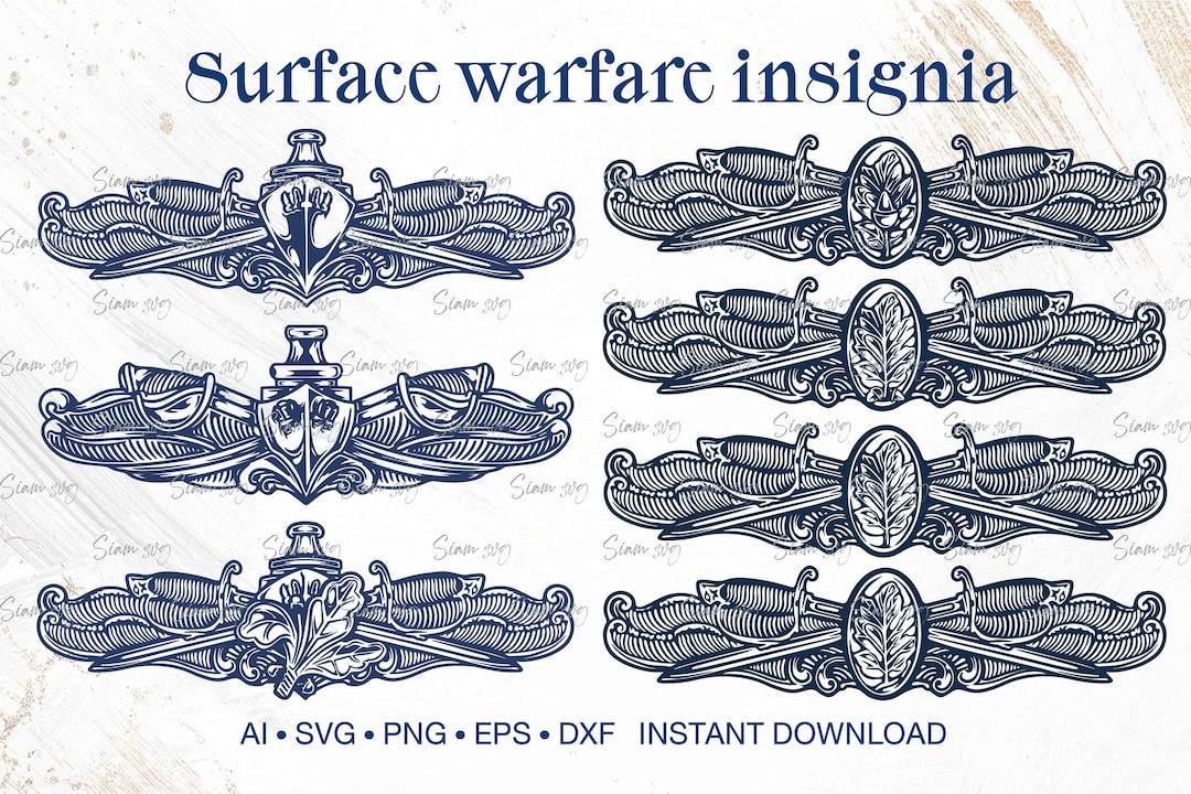 Navy Surface Warfare Insignia Svg US Patriotic Military Svg ...