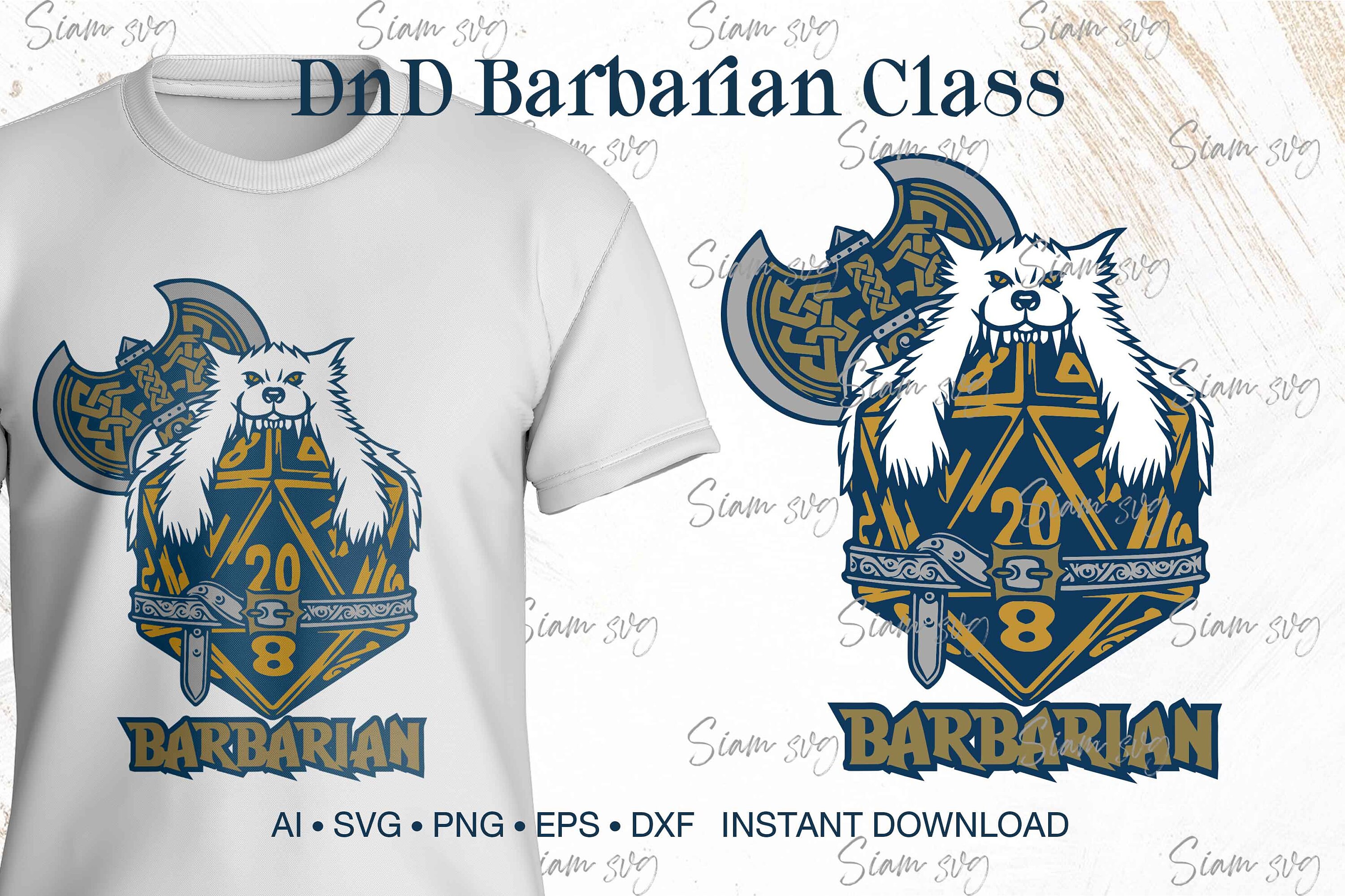 Dnd Barbarian Character Job Class Svg Dungeons and Dragons - Etsy