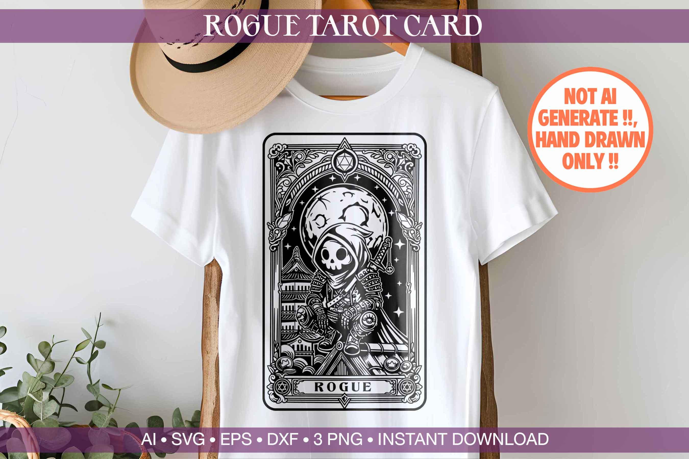Dnd Rogue Character SVG, Skeleton Tarot Card Digital Art, Gothic ...