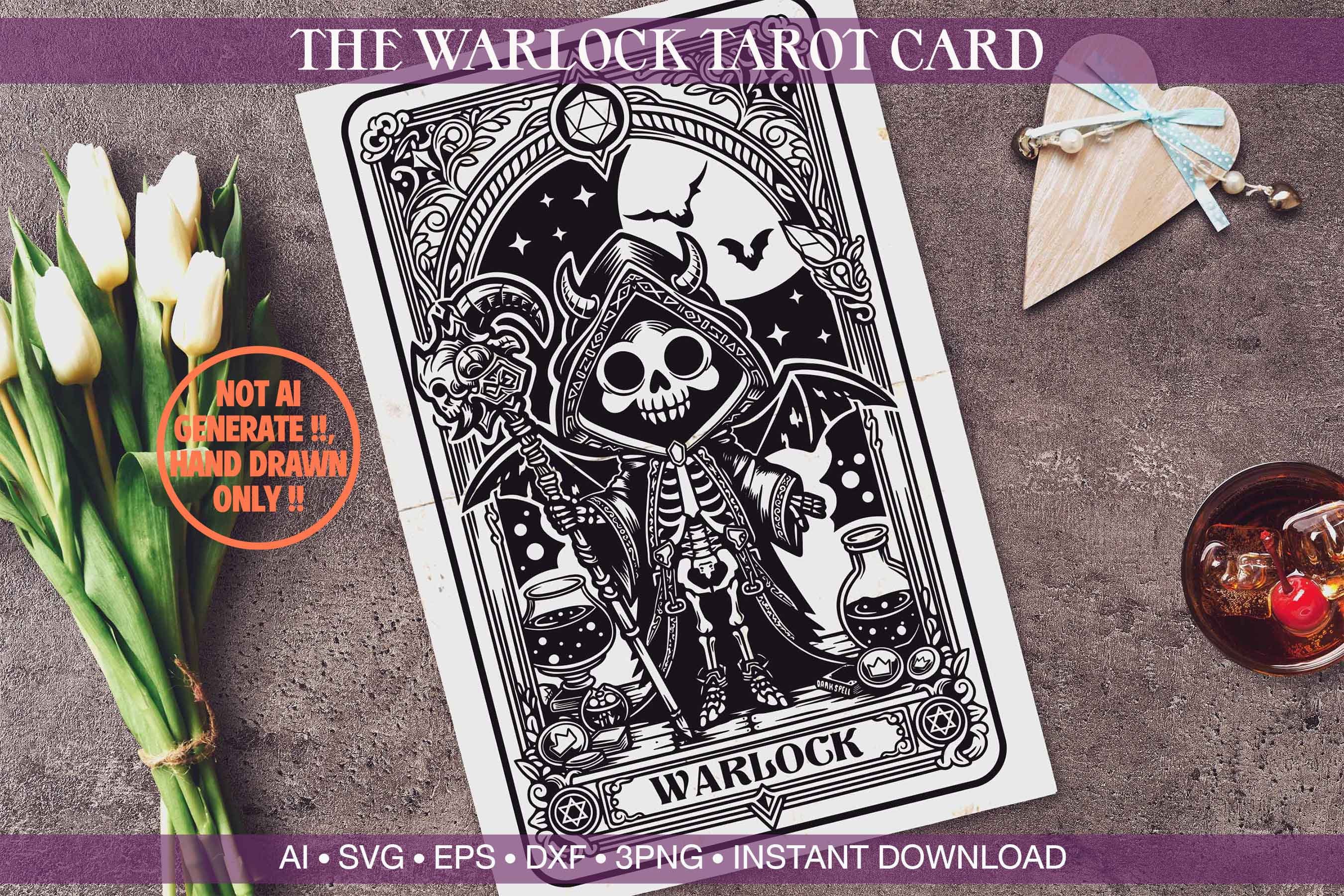 Warlock Game Character Png Ai Eps Dxf Svg Skull Tarot Svg Gaming Dice ...