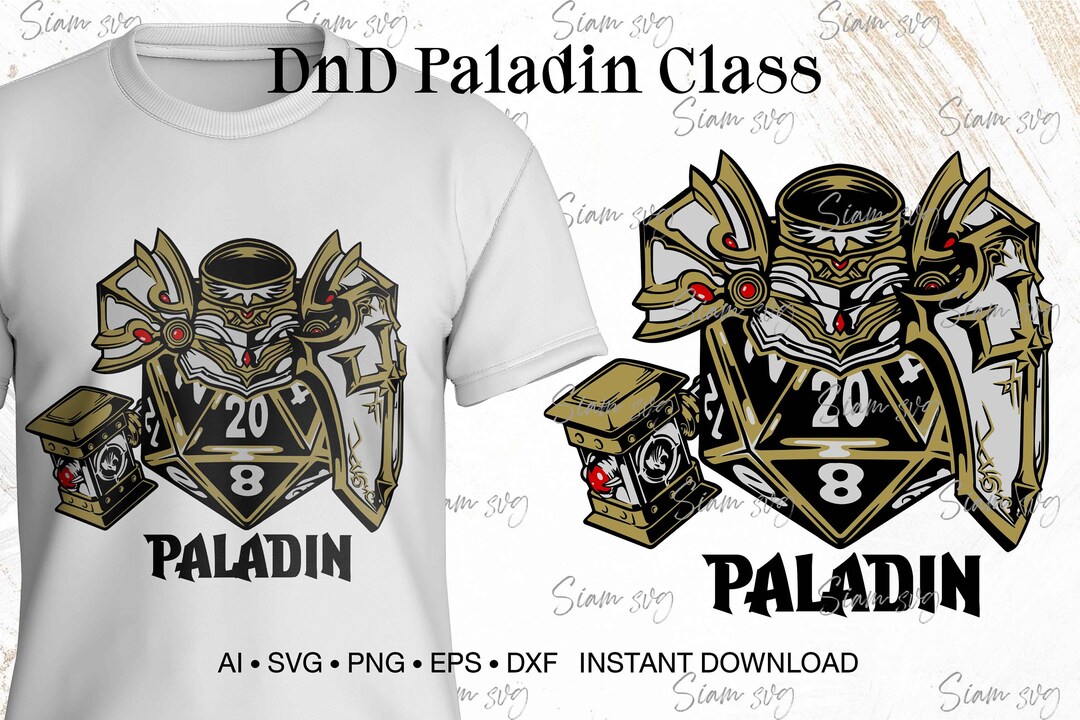 Dnd Paladin Class Emblem SVG PNG, RPG Dice Gaming Design for Gamer ...