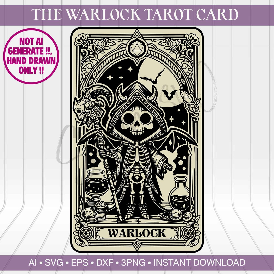 Warlock Game Character Png Ai Eps Dxf Svg ∞ Skull Tarot Svg ∞ Gaming ...