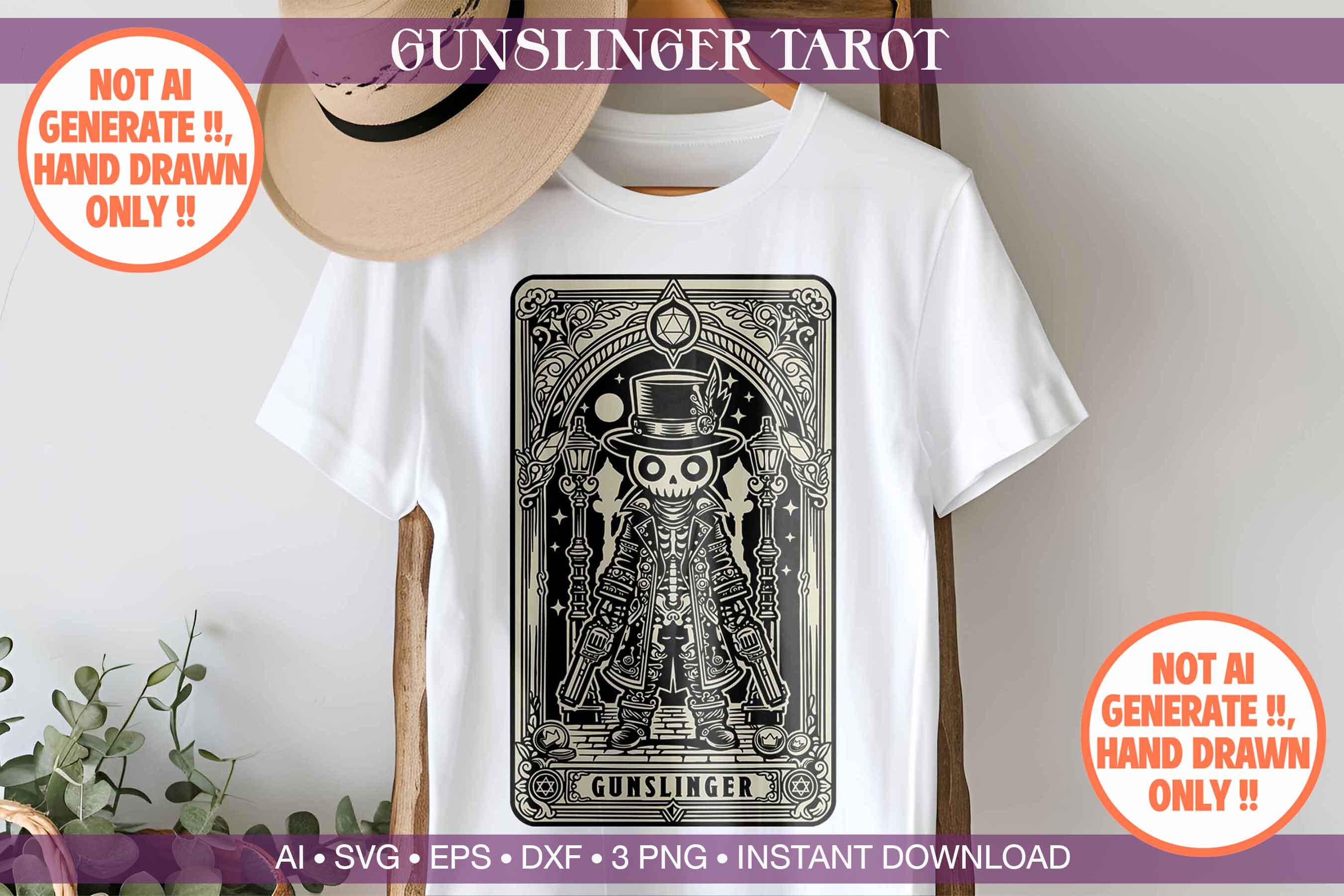 Dnd Gunslinger Character SVG, Skeleton Tarot Card Digital Art, Gothic ...