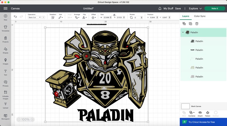 Dnd Paladin Class Emblem SVG PNG, RPG Dice Gaming Design for Gamer ...