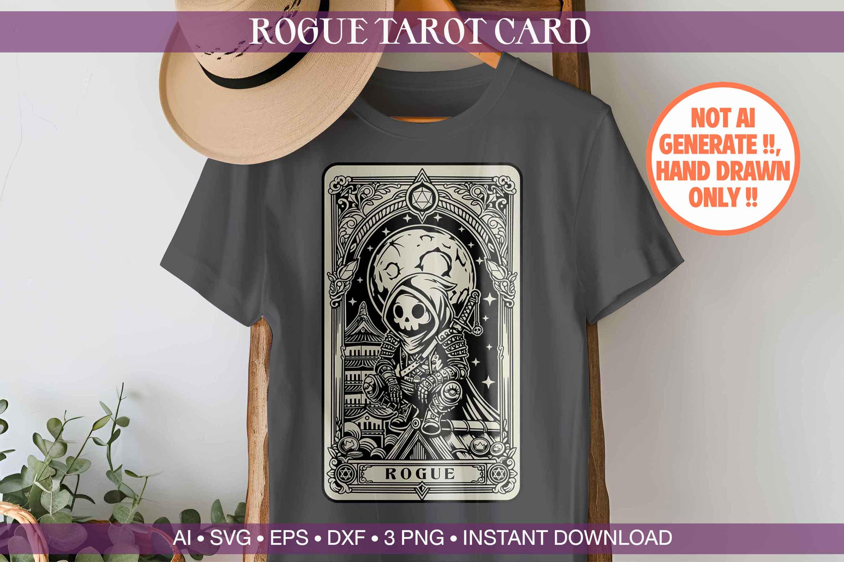 Dnd Rogue Character SVG, Skeleton Tarot Card Digital Art, Gothic ...