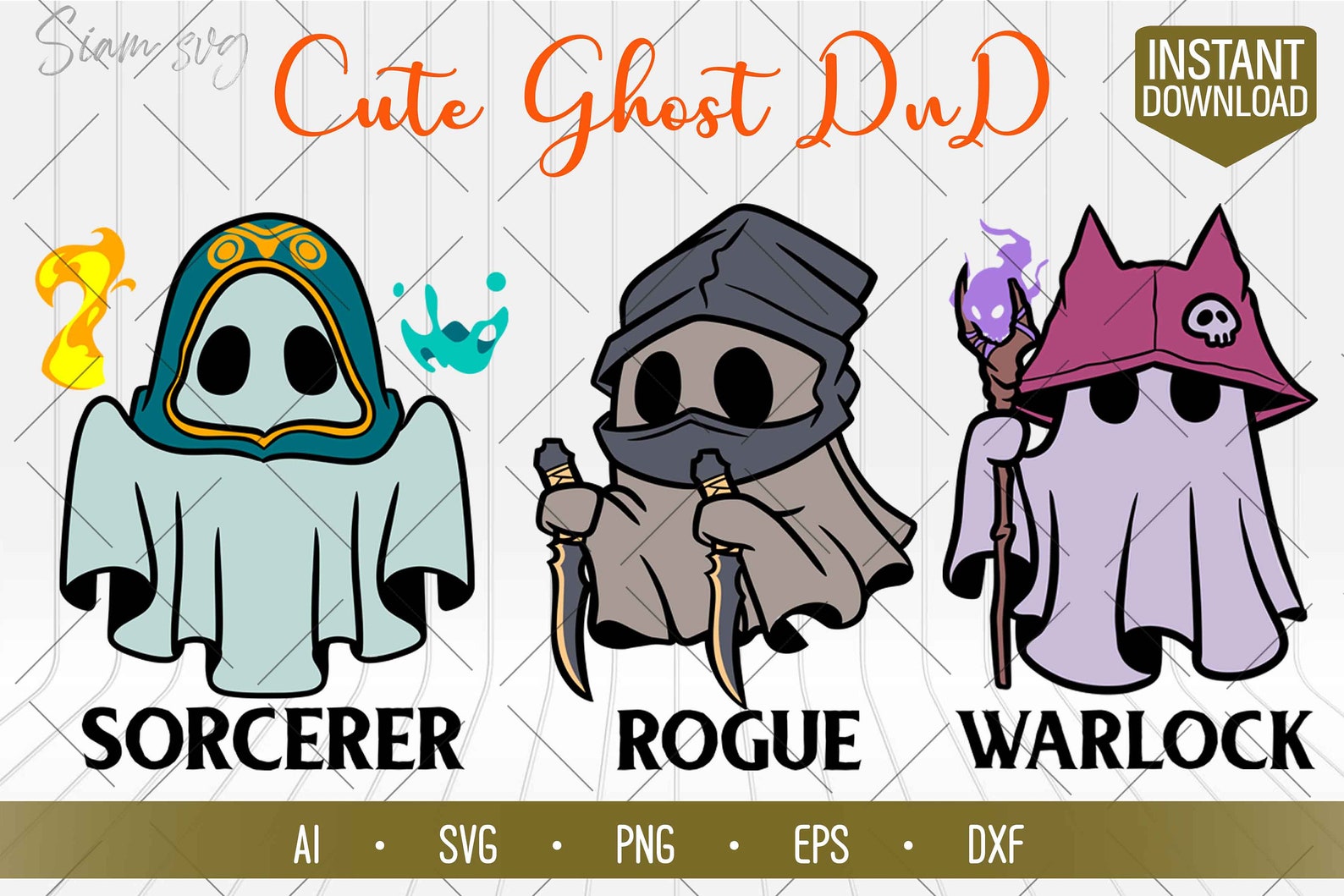 13 Dnd Cute Ghost Classes Halloween Svg Bundle ∞ Dungeons and Dragons ...