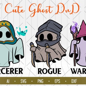 13 Dnd Cute Ghost Classes Halloween Svg Bundle ∞ Dungeons and Dragons ...