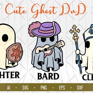 13 Dnd Cute Ghost Classes Halloween Svg Bundle ∞ Dungeons and Dragons ...