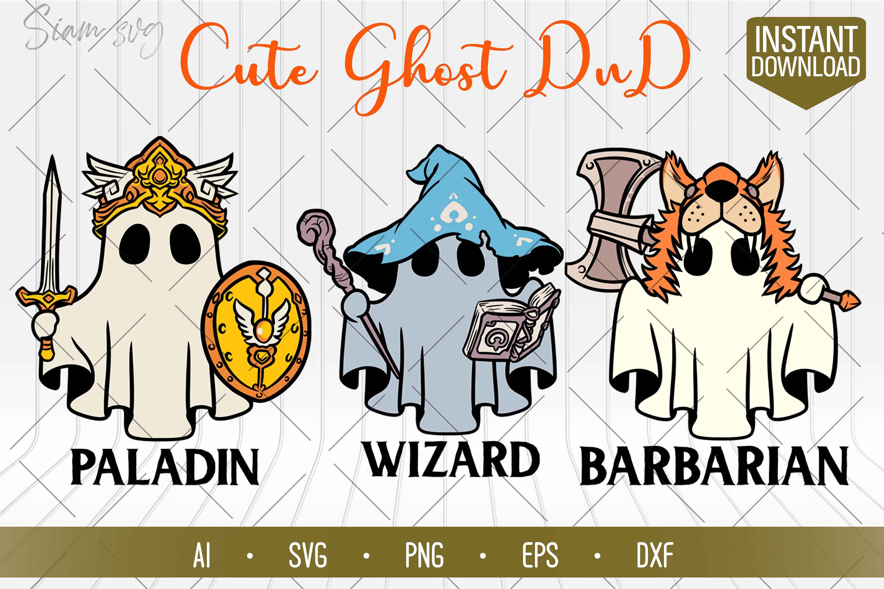 13 Dnd Cute Ghost Classes Halloween Svg Bundle Dungeons and Dragons Svg ...