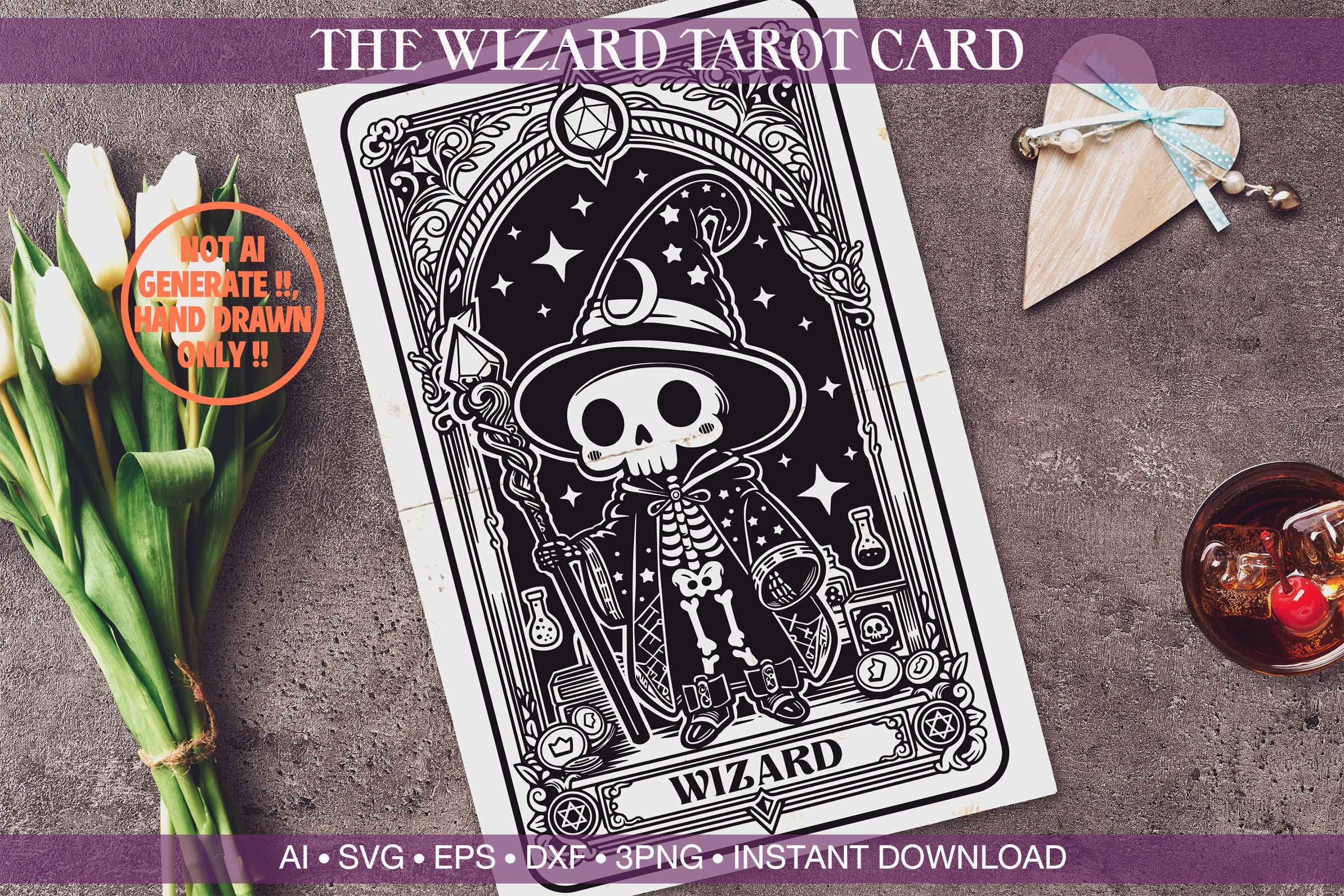 Wizard Game Character Png Ai Eps Dxf Svg Skull Tarot Svg Gaming Dice ...