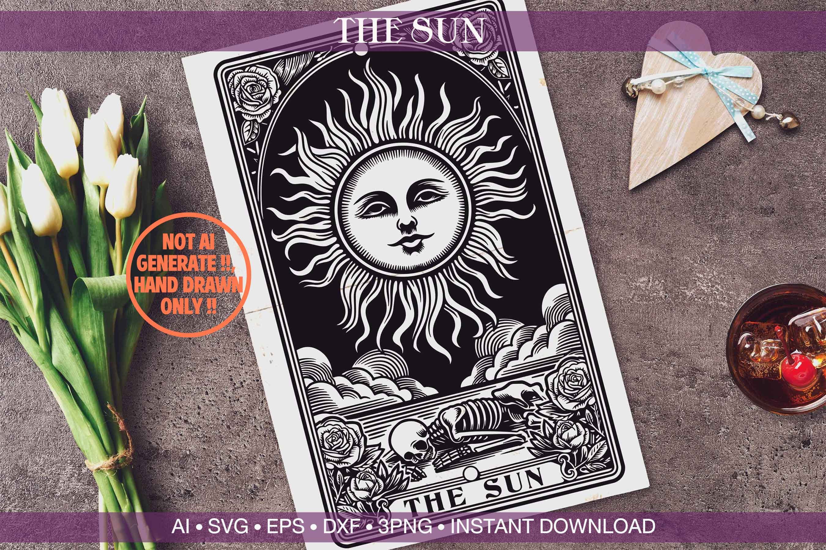 The Sun Tarot Card Png Ai Eps Dxf Svg Witchie Tarot Cards Indie Tarot ...