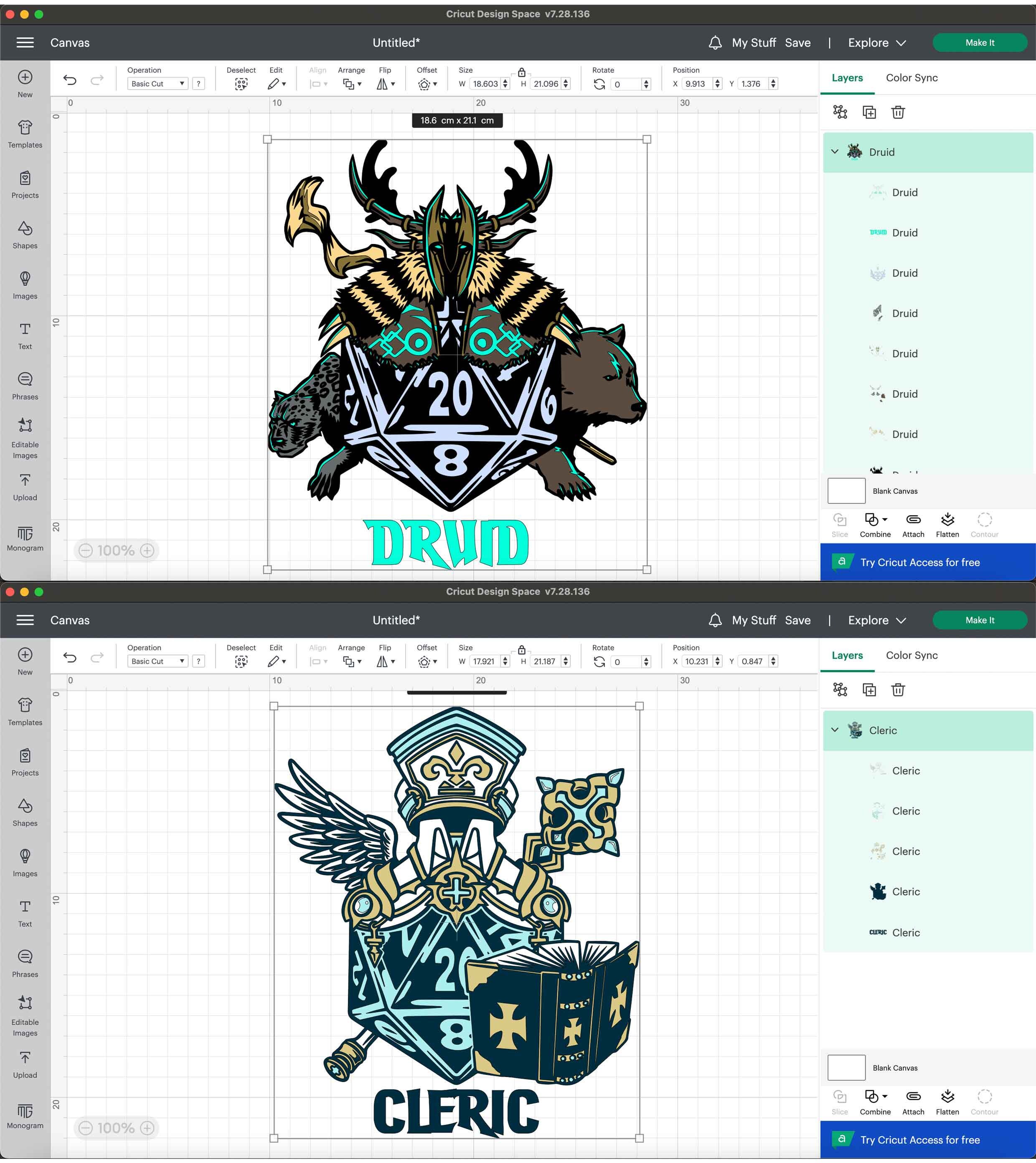 12 Dnd Class Bundle SVG, D20 Dice RPG Emblems Designs, RPG Digital ...