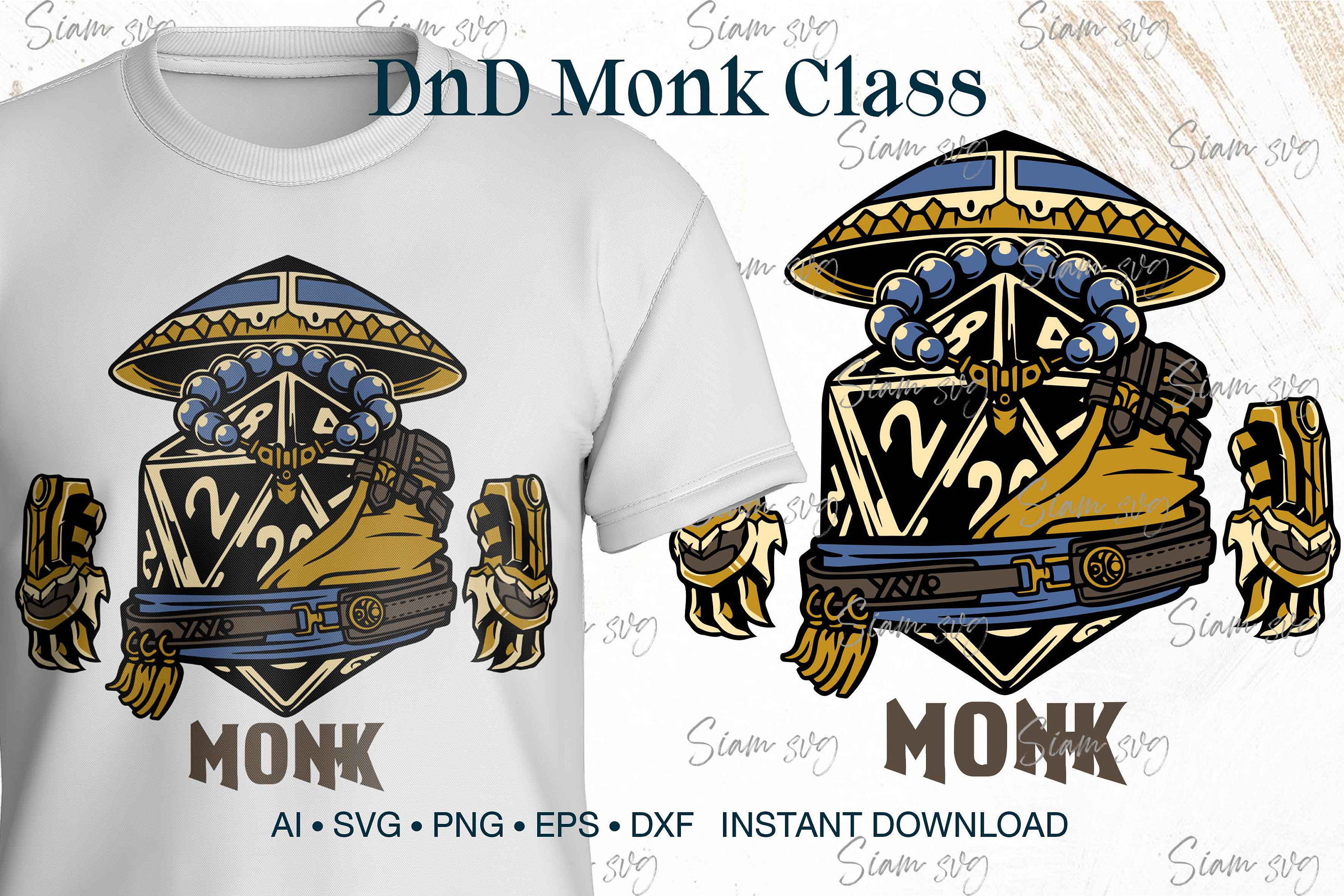 Dnd Monk Character Job Class Svg Dungeons and Dragons Svg Board Game ...