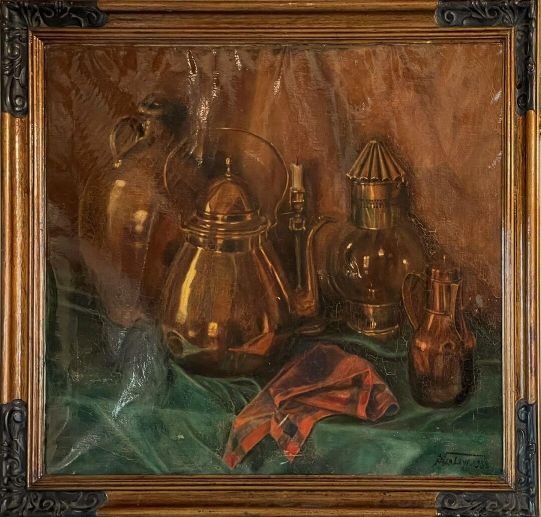 Still Life of Pots and Jars Old Painting Signed and Dated - Etsy