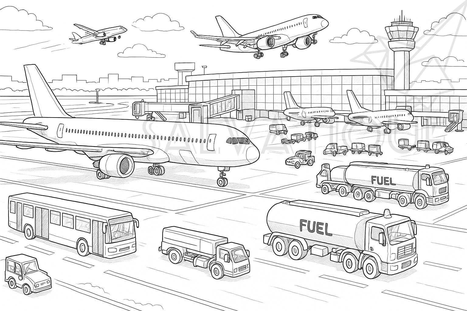 Printable Aeroplane Colouring Book for Kids – Fun Aviation PDF Activity ...