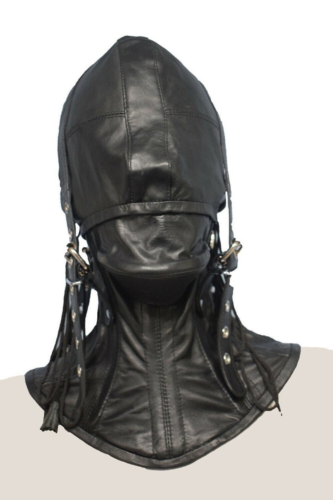 100 Real Leather Mask Unisex Full Face Hood Cosplay Mask Etsy