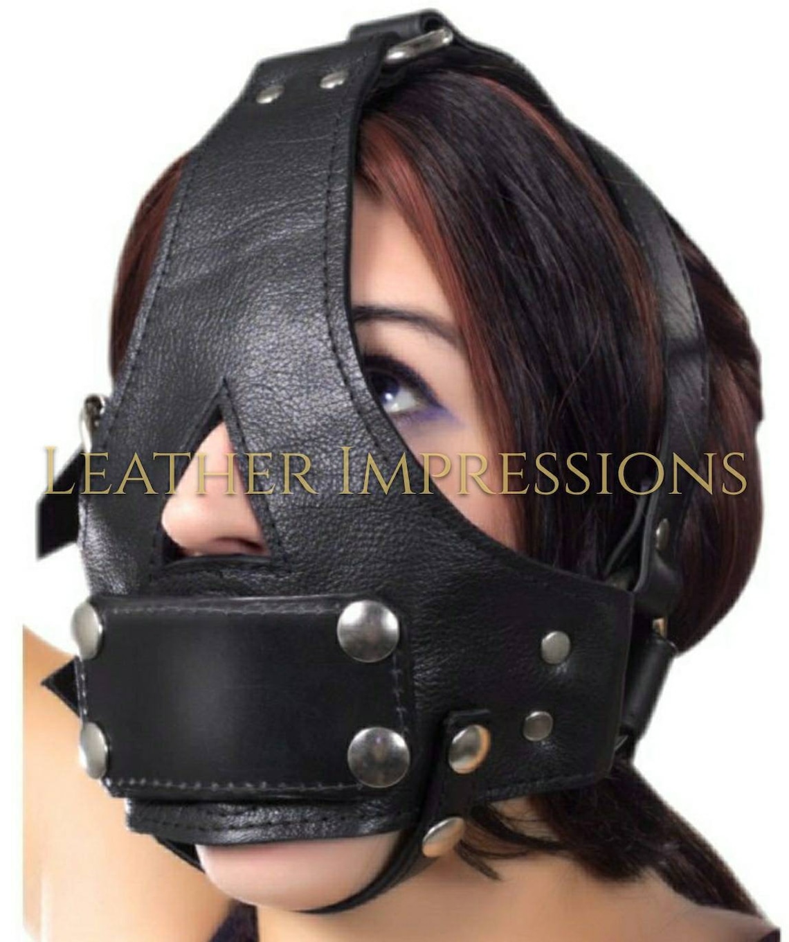 100% Real Leather Face Muzzle Detachable Leather gag muzzle | Etsy