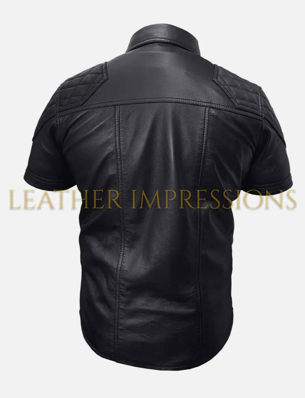 Men's Leather Police Uniform Shirt Half Sleeves Military - Etsy