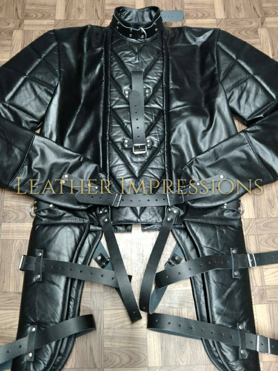 100% Genuine Leather STRAIGHT Jacket with Heavyduty belts made | Etsy