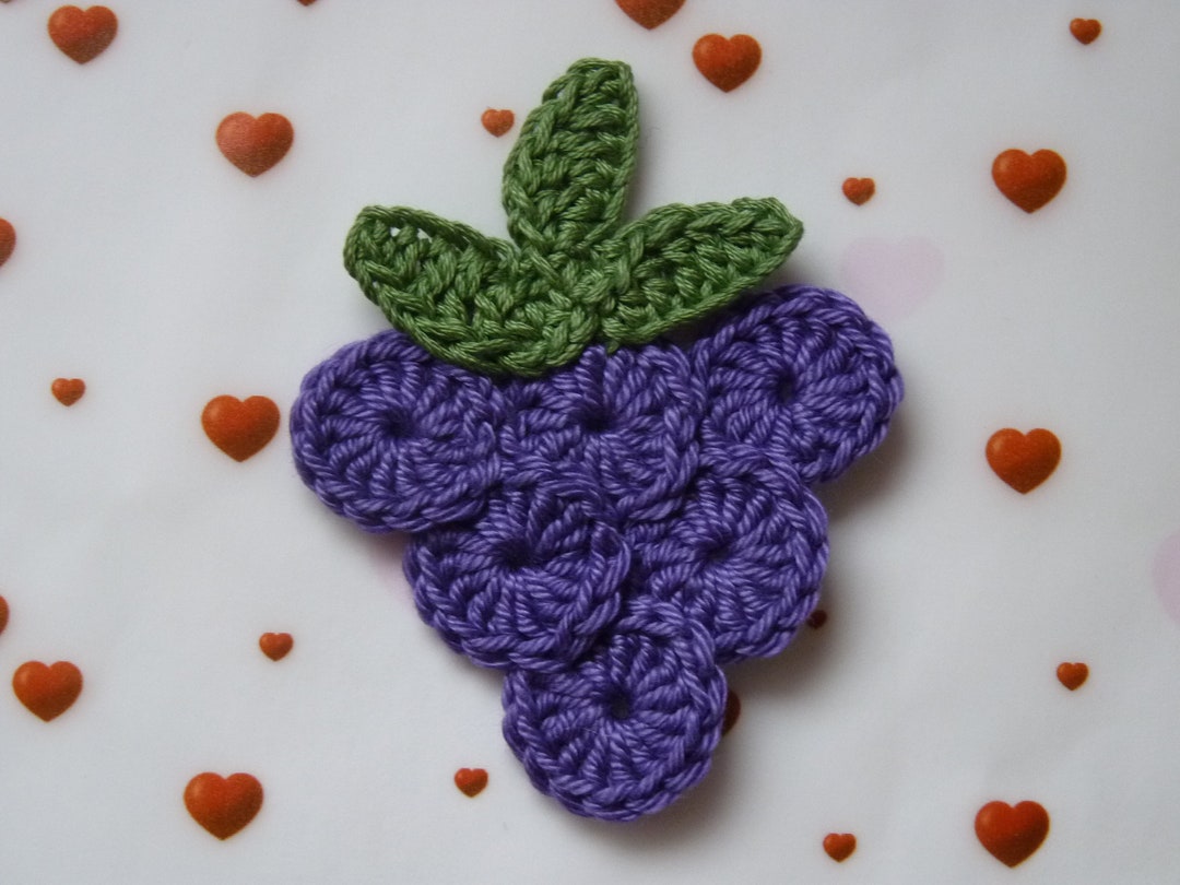 Grappe de raisin et ses feuilles au crochet en coton - Etsy France