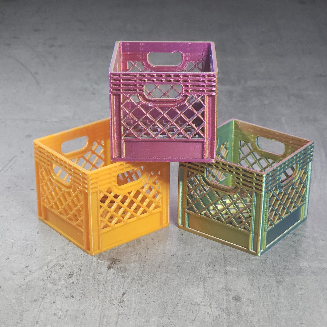 Miniature Milk Crate, 3D Print STL File, Stackable Mini Milk Crate, 3D ...