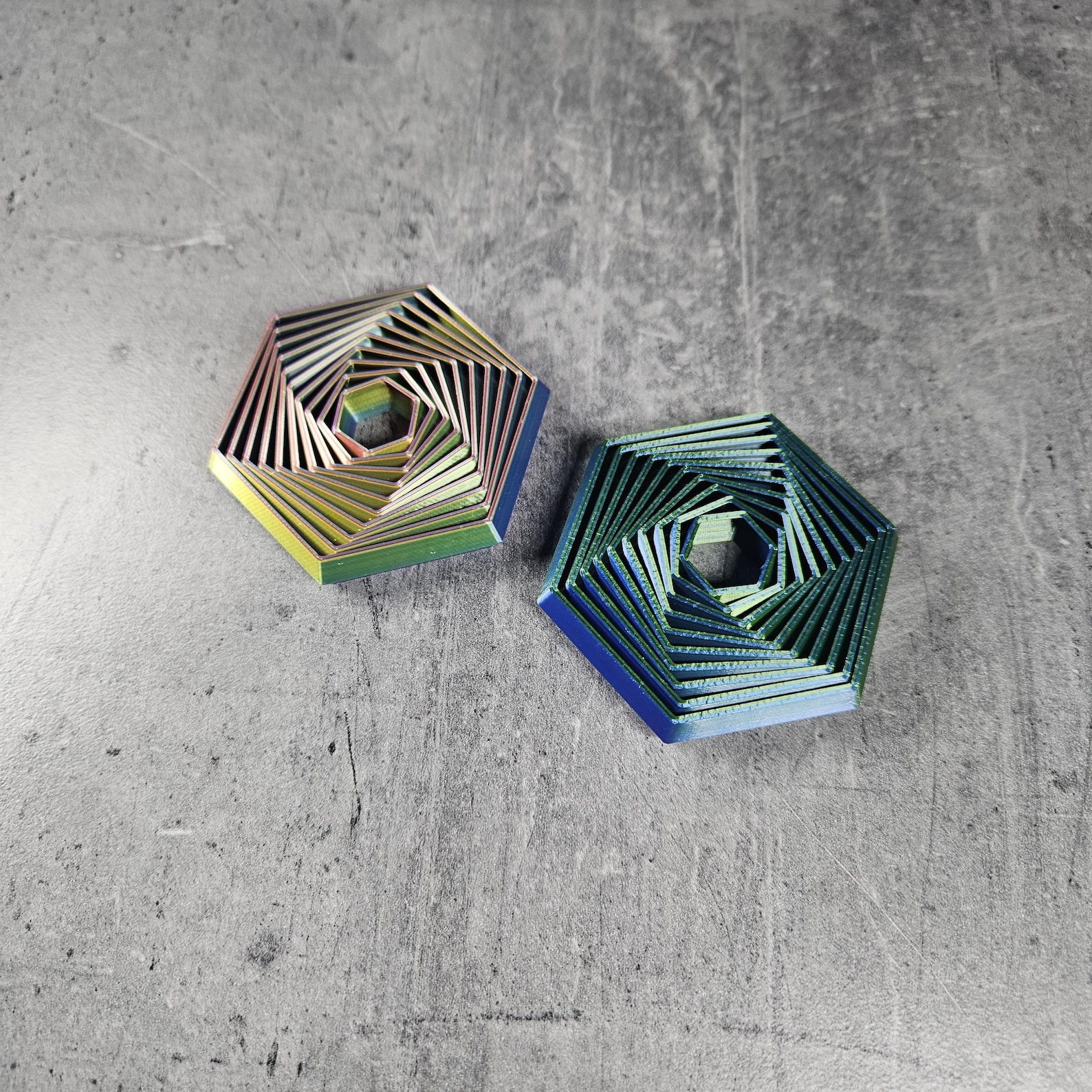 3D Printed Nested Hexagon Fidget Sensory Toys | Fun Color Options ...