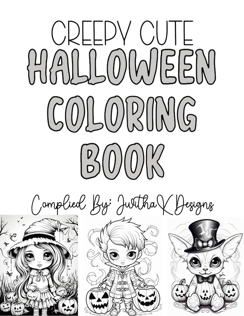 Creepy Cute Halloween Coloring Book - Etsy