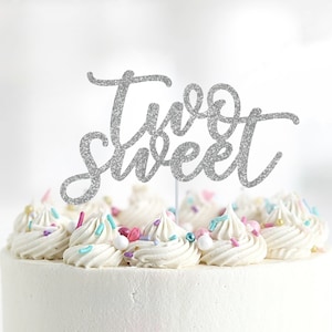Two Sweet Cake Topper, 2 Sweet Cake Topper, Girls Second Birthday Theme ...