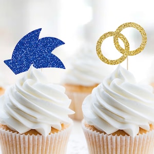 Hedgehog Cupcake Toppers, Gold Rings Cupcake Topper, Blue Spikes ...