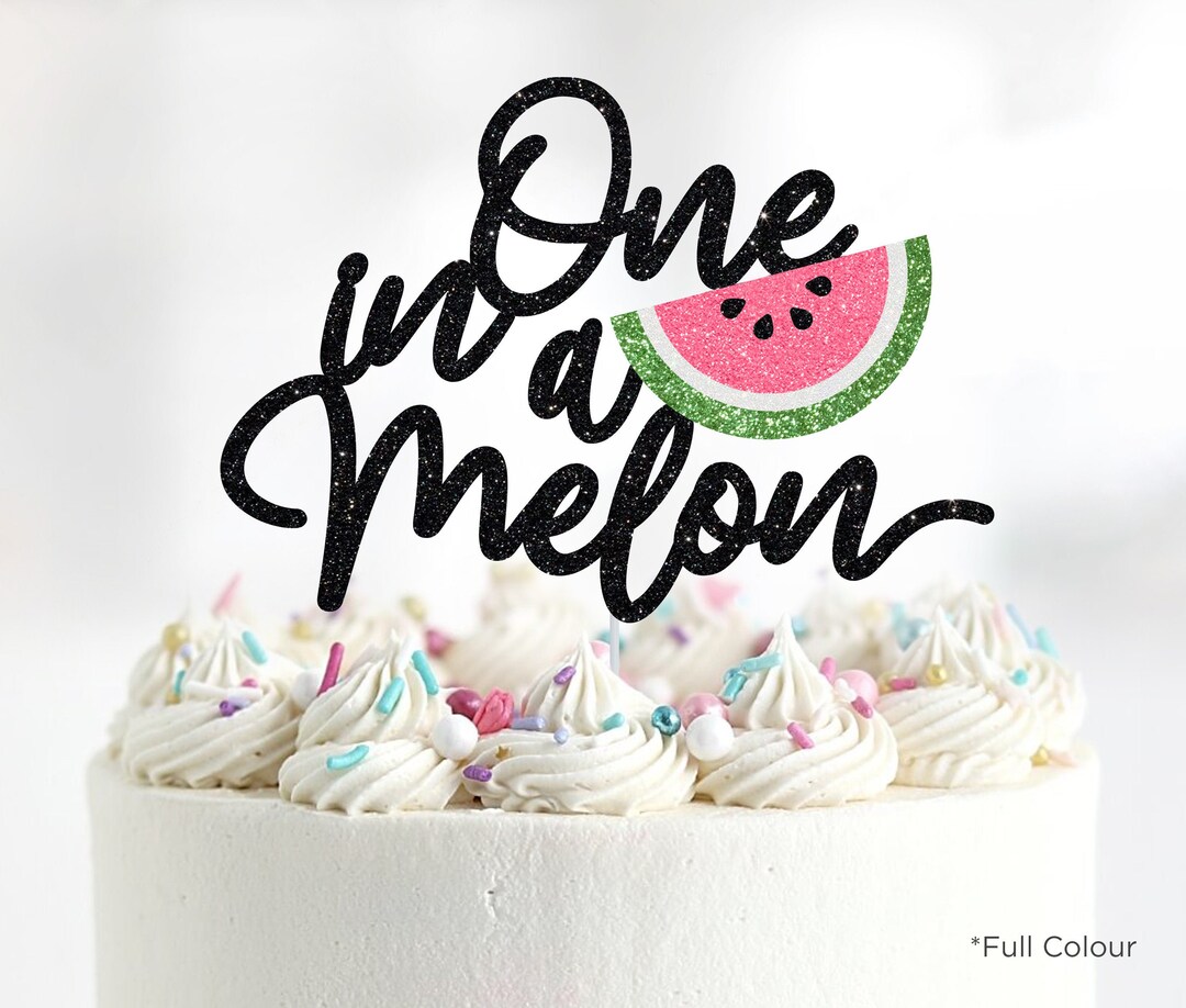 One in A Melon Cake Topper, Watermelon Cake Topper, Watermelon Birthday ...