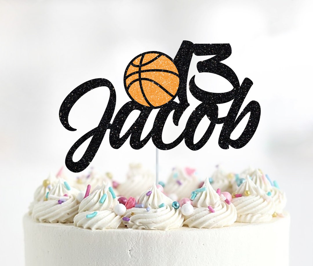 Basketball Cake Topper, Personalized Basketball Birthday Cake Topper ...